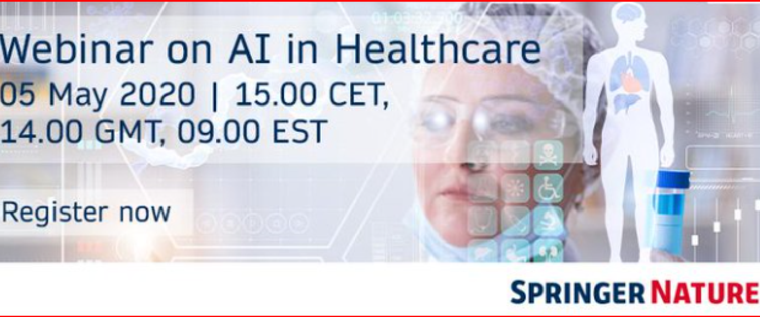 Webinar on Artificial Intelligence in Healthcare from SpringerNature ...