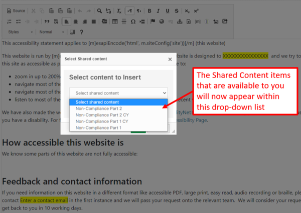 How Do I Add a Shared Component - CMS Support