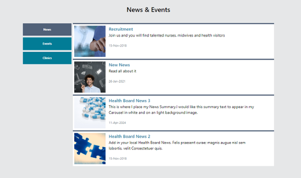 Tabbed Content Overview - CMS Support