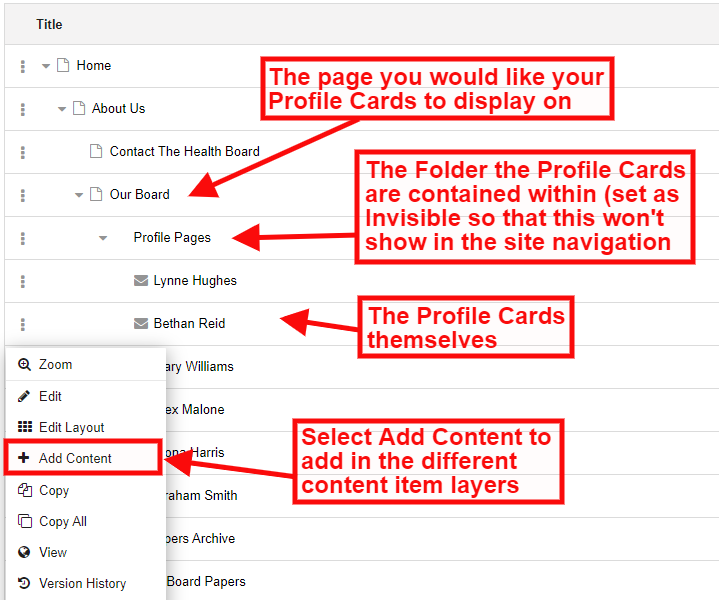 How Do I Add Profile Pages - CMS Support