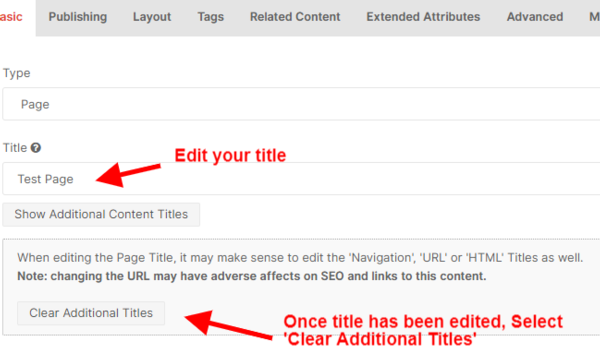 How Do I Change a Title or URL - CMS Support