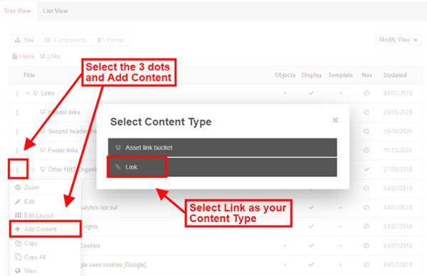 How Do I Create Links Cms Support