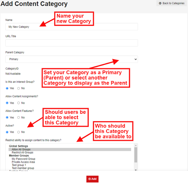 How Do I Create Categories - CMS Support