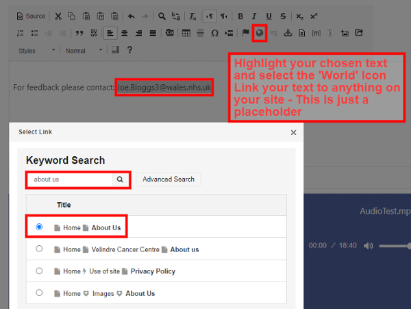 How Do I Create Links Cms Support