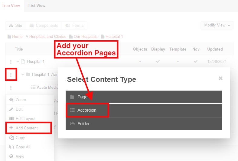 How Do I Add an Accordion - CMS Support