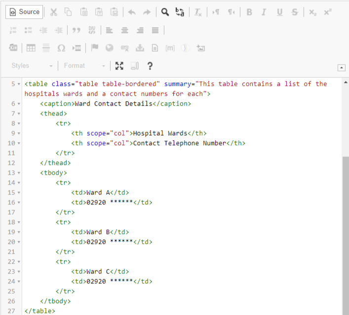 Tables - CMS Support